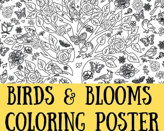 Giant Coloring Poster/ Spring Coloring Poster/ Party - Etsy
