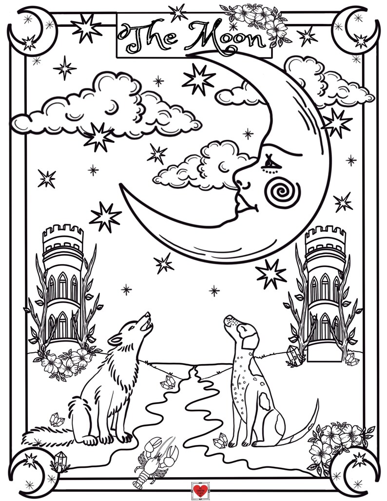 TAROT COLORING CARDS Celestial Aesthetic Adult Coloring - Etsy