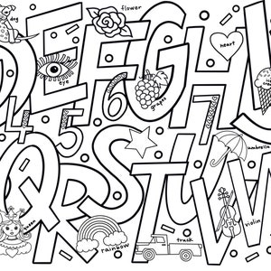 ALPHABET POSTER, Fine Motor Skills, COLORING Poster, Aesthetic Abc ...