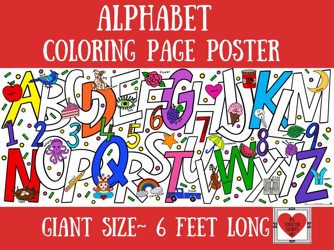 ALPHABET POSTER, Fine Motor Skills, COLORING Poster, Aesthetic Abc ...