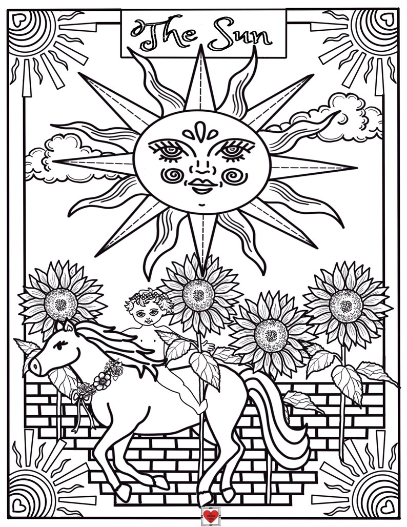 TAROT COLORING CARDS, Celestial Aesthetic, Adult Coloring, Digital ...