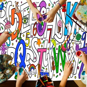 ALPHABET POSTER, Fine Motor Skills, COLORING Poster, Aesthetic Abc ...