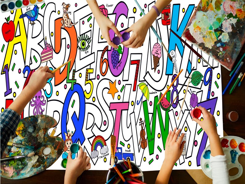 ALPHABET POSTER Fine Motor Skills COLORING Poster Aesthetic - Etsy