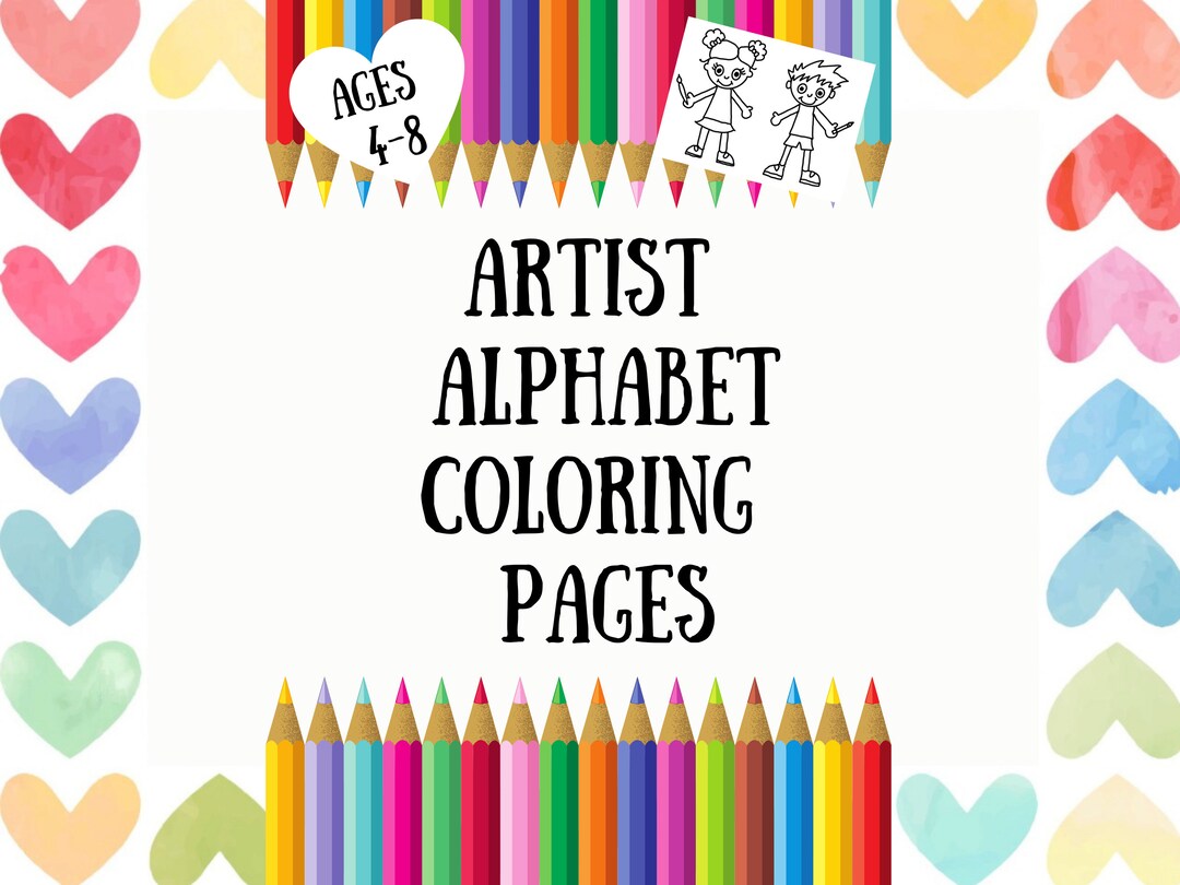 CUTE ALPHABET LEARNING Coloring Pages, Digital Download File Artist ...