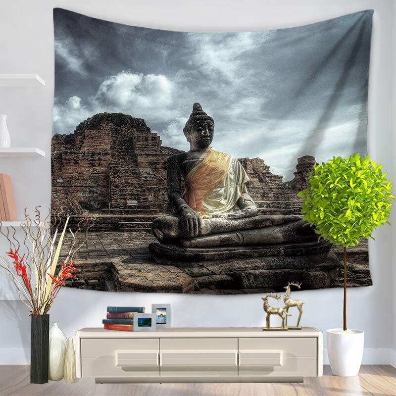 Buddha Tapestry Anicient Zen Buddha Statue Wall Hanging | Etsy