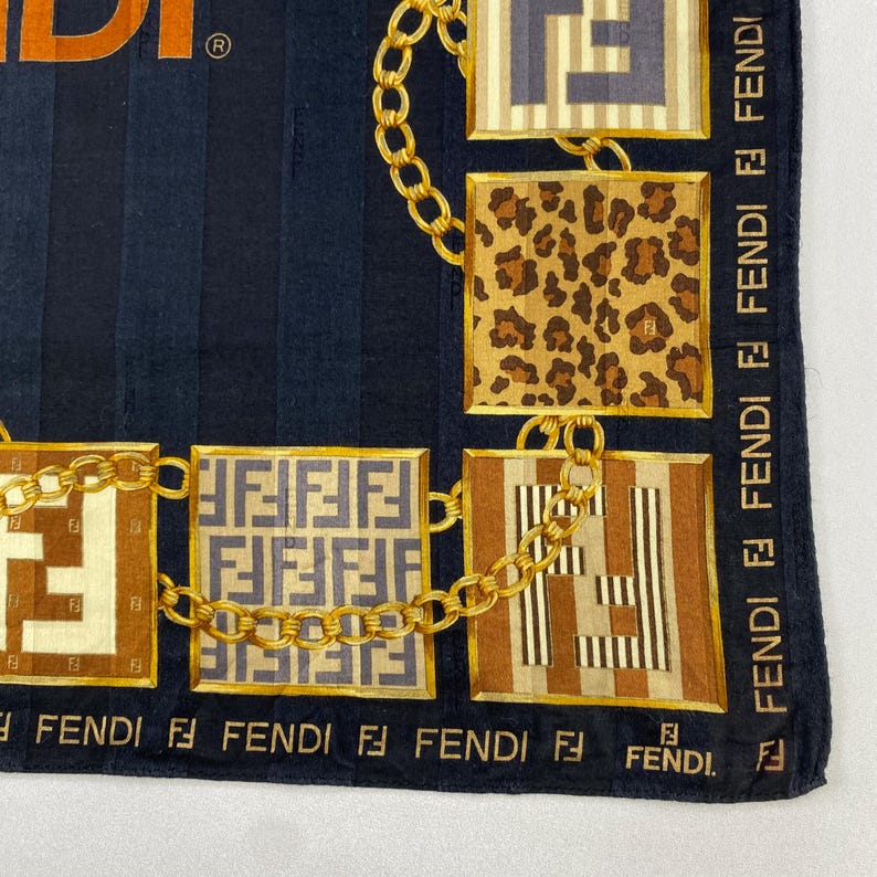 Vintage Fendi Handkerchief Pocket Square Fendi Zucca Bandana Vintage ...