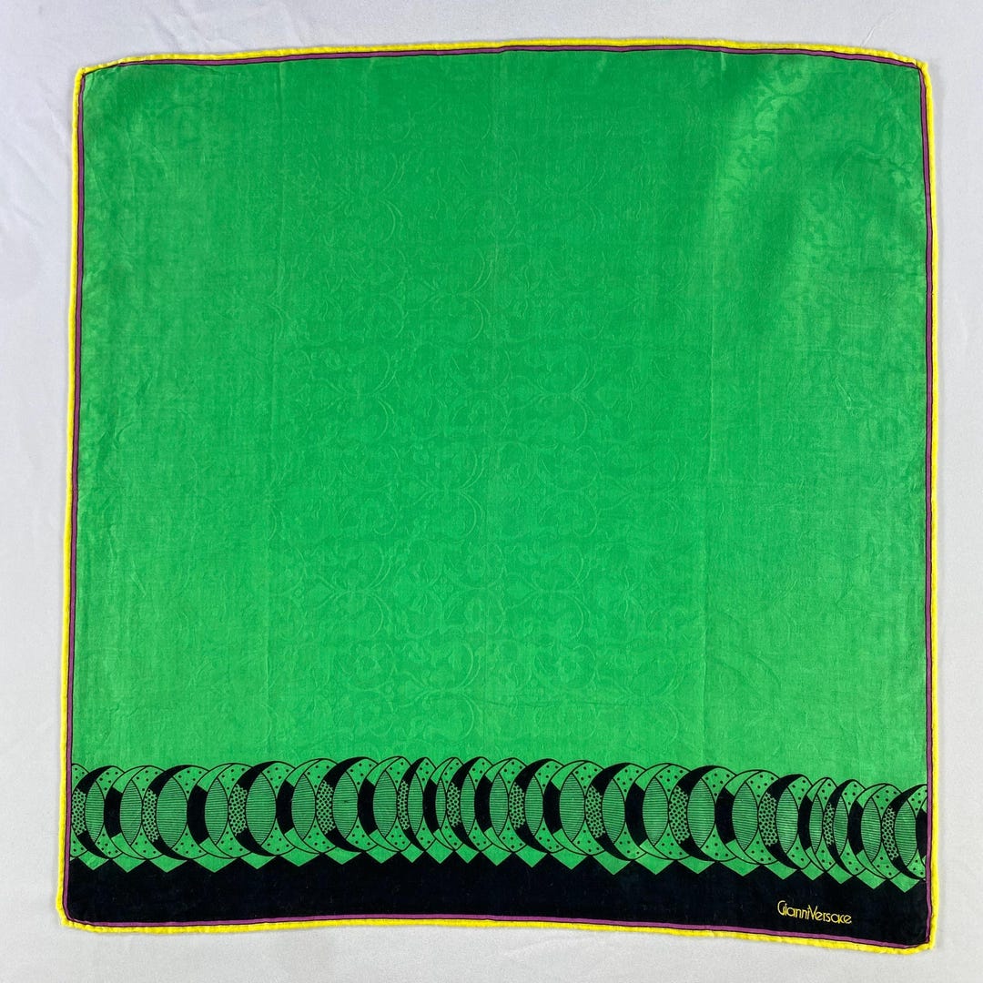 Vintage Gianni Versace Handkerchief, Cotton Bandana, Vintage Paisley ...