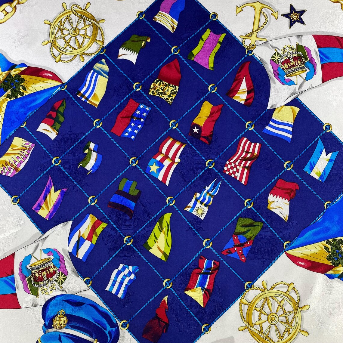 Vintage Lancel Silk Scarf Floral Scarf Foulards Neck Scarf Neckwear ...
