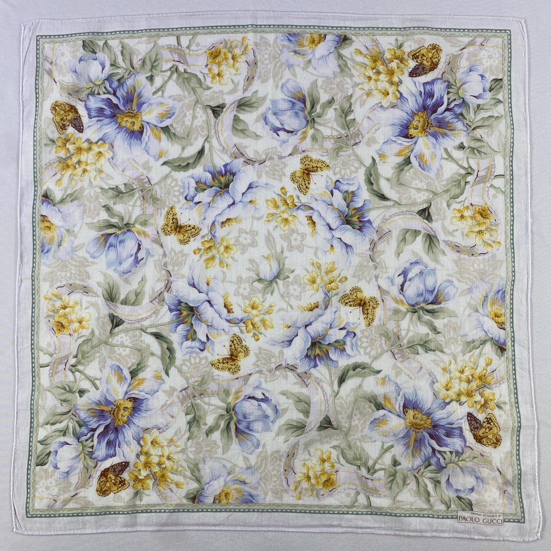Vintage Paolo Gucci Handkerchief, Paolo Gucci Head Scarf, Vintage Paolo ...