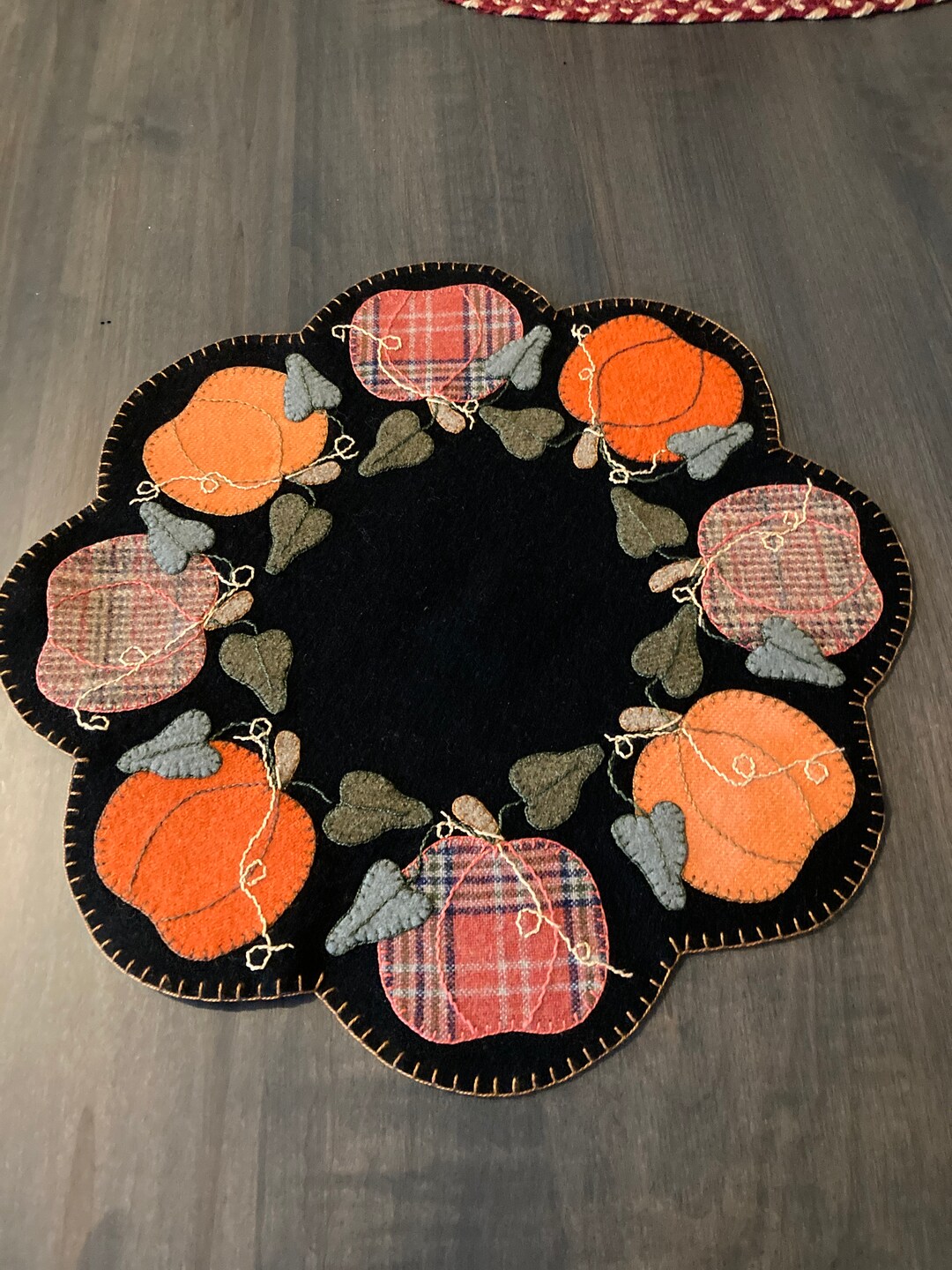 Fall Pumpkin Penny Rug Candle Mat - Etsy