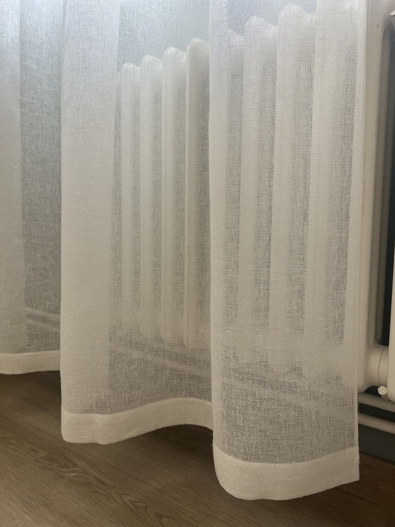 Sheer Linen Curtains. 63 in (160 Cm) Wide. Curtain in Custom Sizes for ...