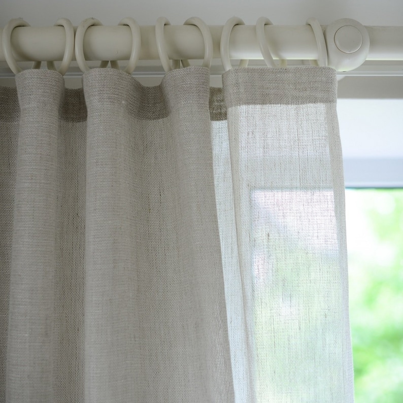 Sheer Linen Curtains. 63 in (160 Cm) Wide. Curtain in Custom Sizes for ...