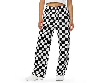Checkered Wide Leg Pants - Etsy