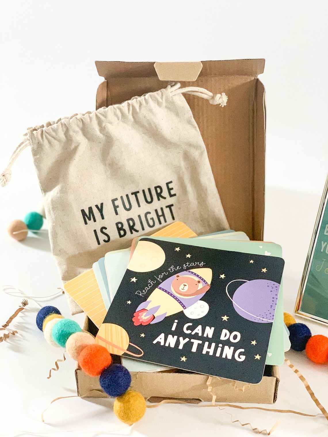 Children's Faith-based Affirmation Cards & Frame Set 1st - Etsy