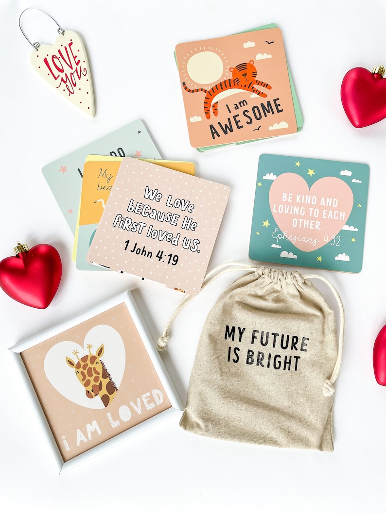Children's Faith-based Affirmation Cards & Frame Set | 1st Birthday ...