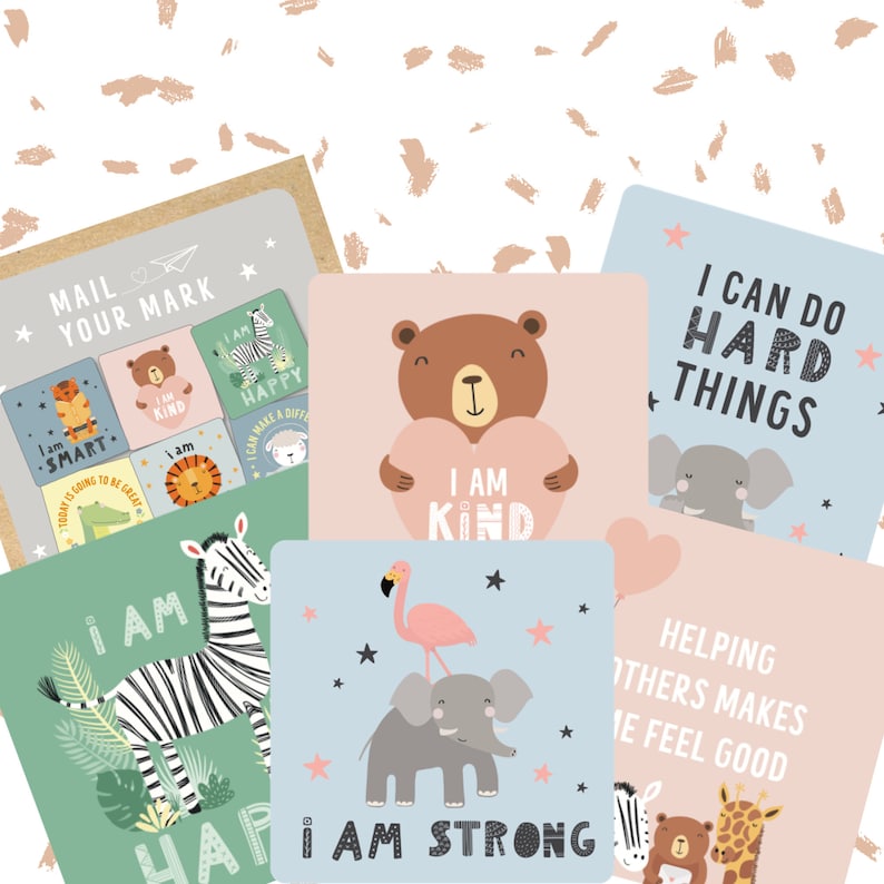 12 Childrens Motivational Affirmation Cards Set | Etsy