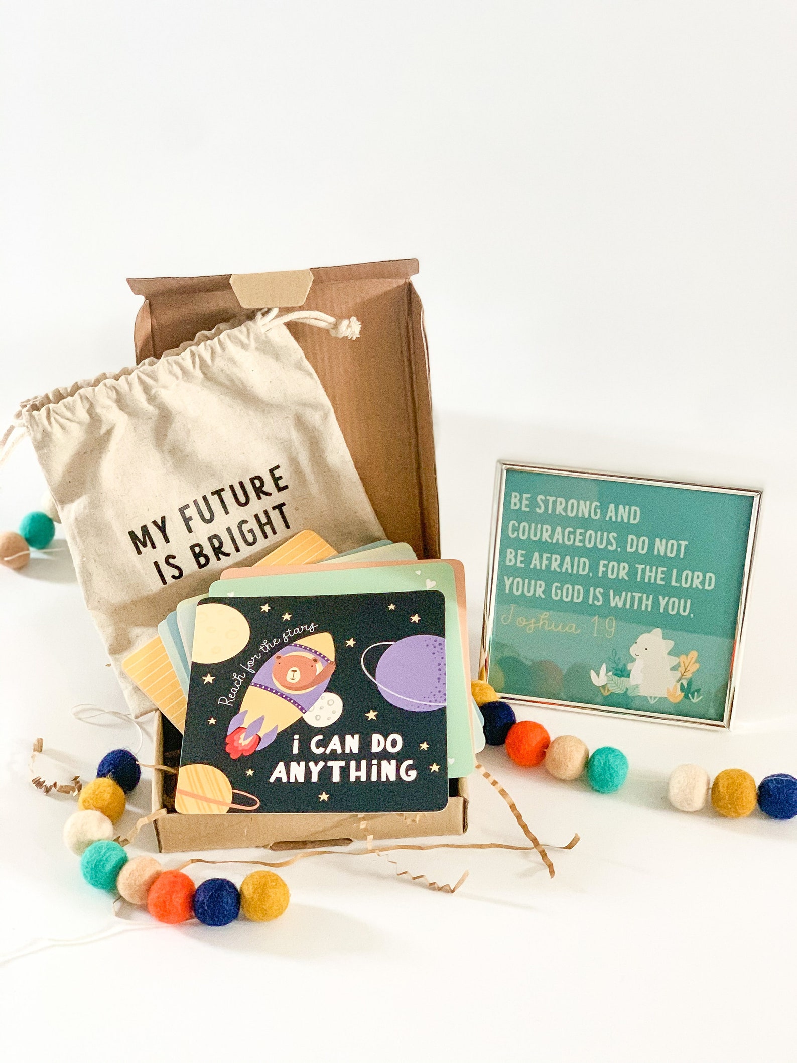 Children's Faith-based Affirmation Cards & Frame Set | 1st Birthday ...