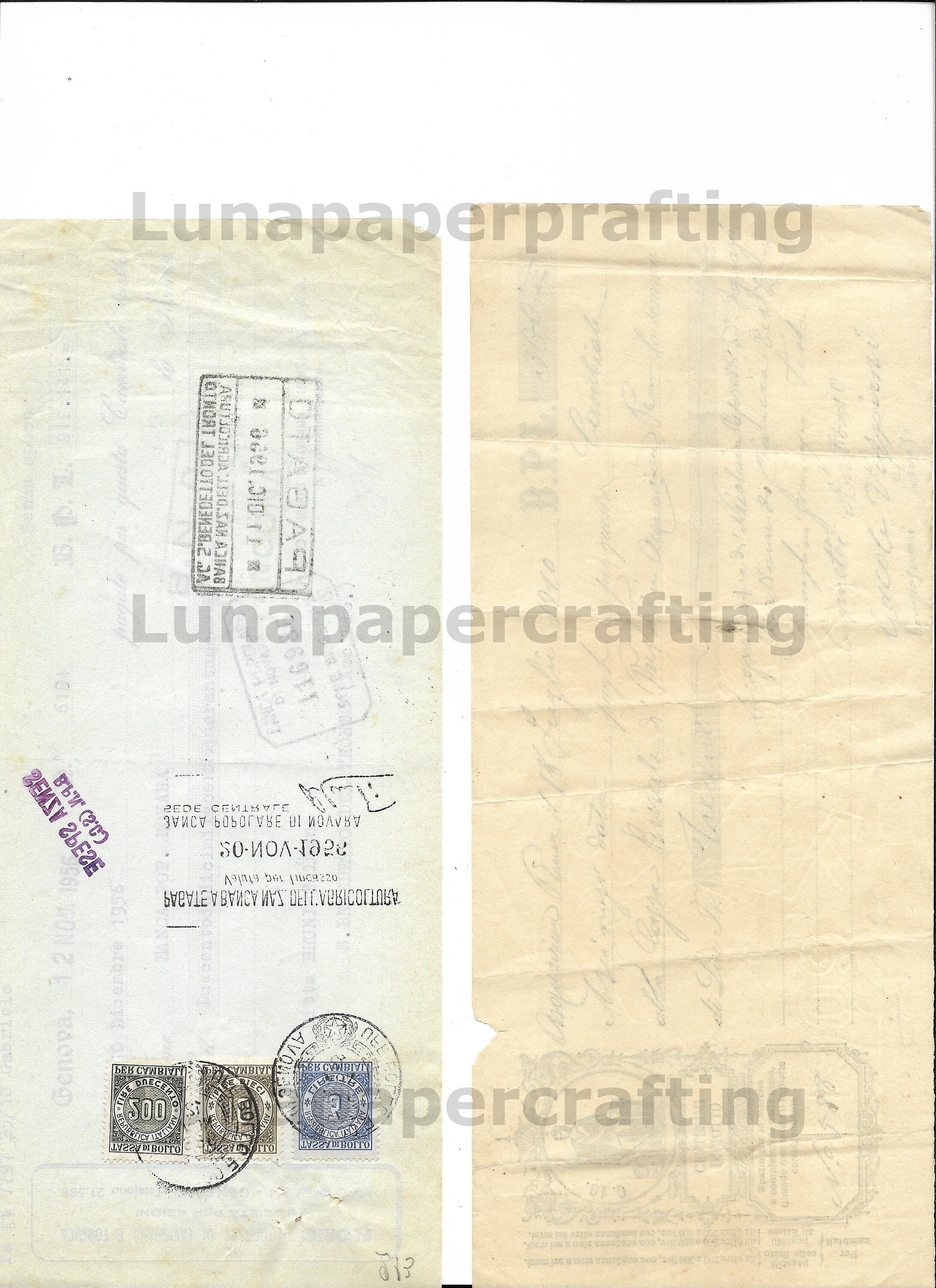 8 Vintage Italian Receipts Fronts and Backs. Junk Journals ...