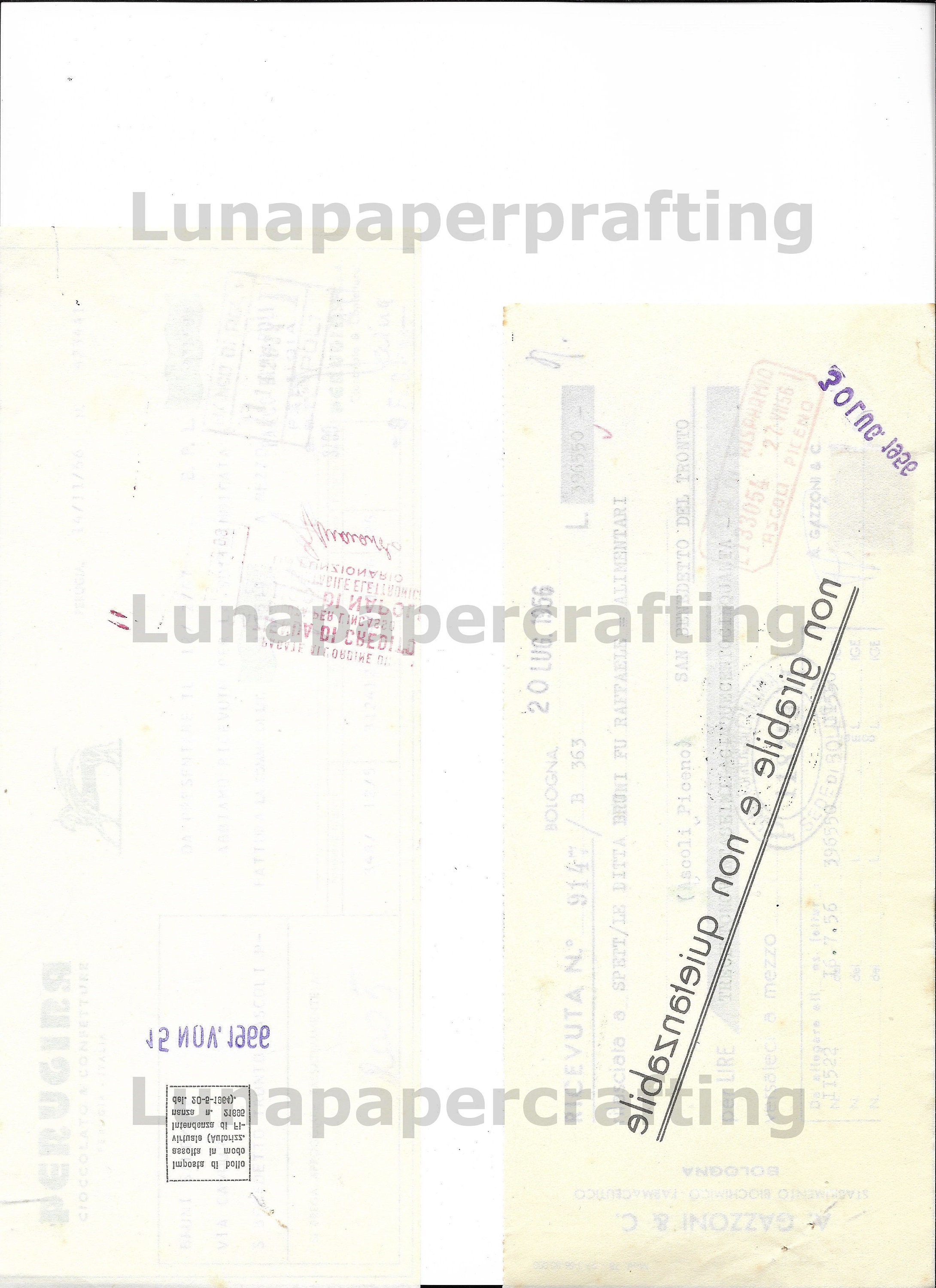 8 Vintage Italian Receipts Fronts and Backs. Junk Journals ...