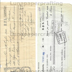 8 Vintage Italian Receipts Fronts and Backs. Junk Journals ...