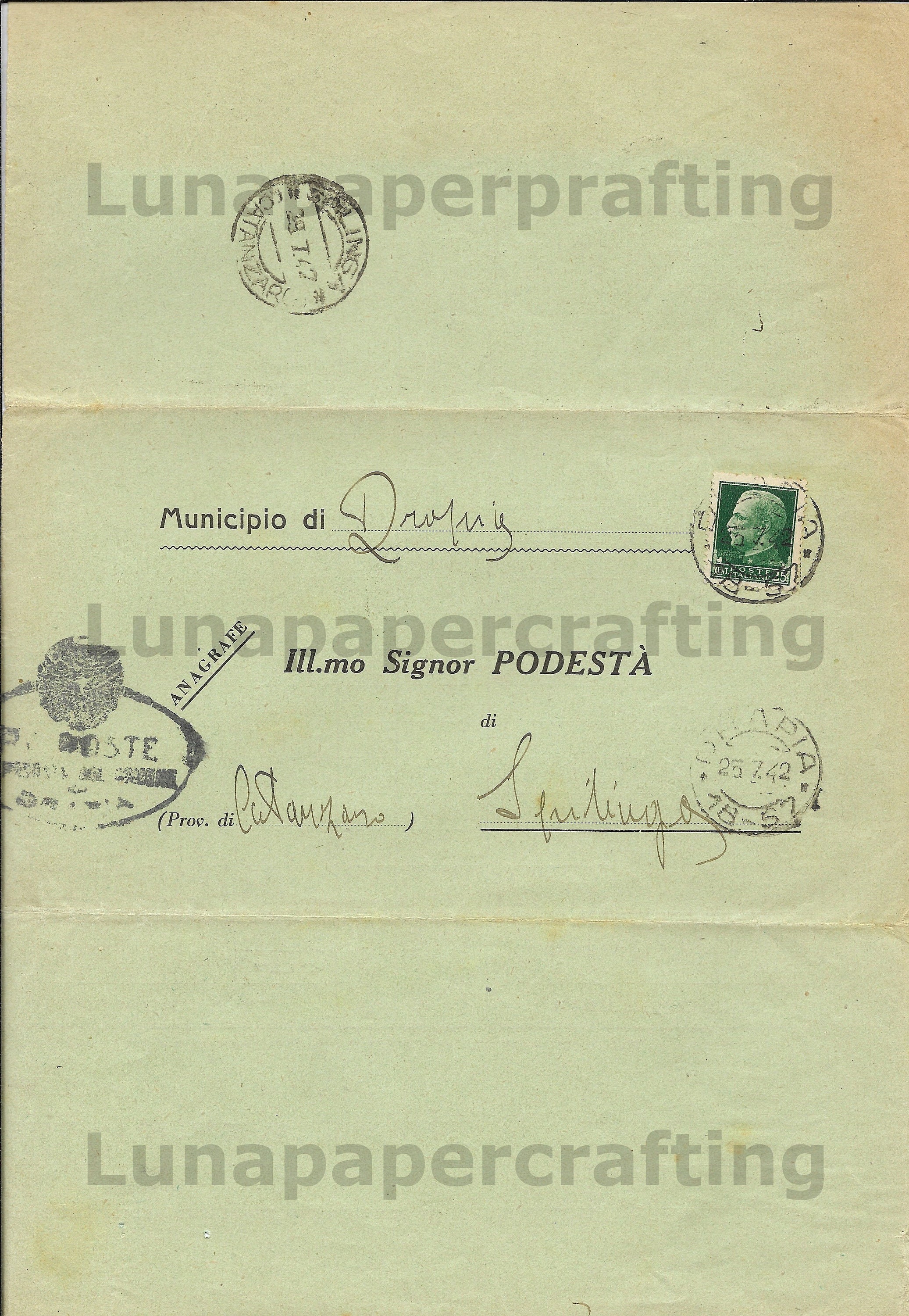 8 Vintage Italian Invoices Fronts and Backs. Digital Ephemera Set 1 ...