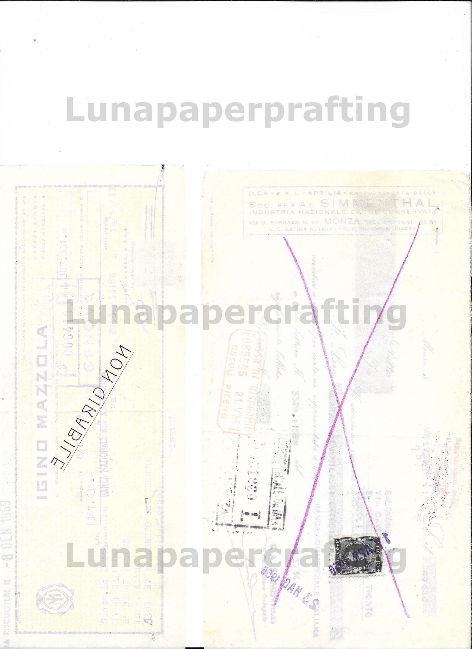 8 Vintage Italian Receipts Fronts and Backs. Junk Journals ...