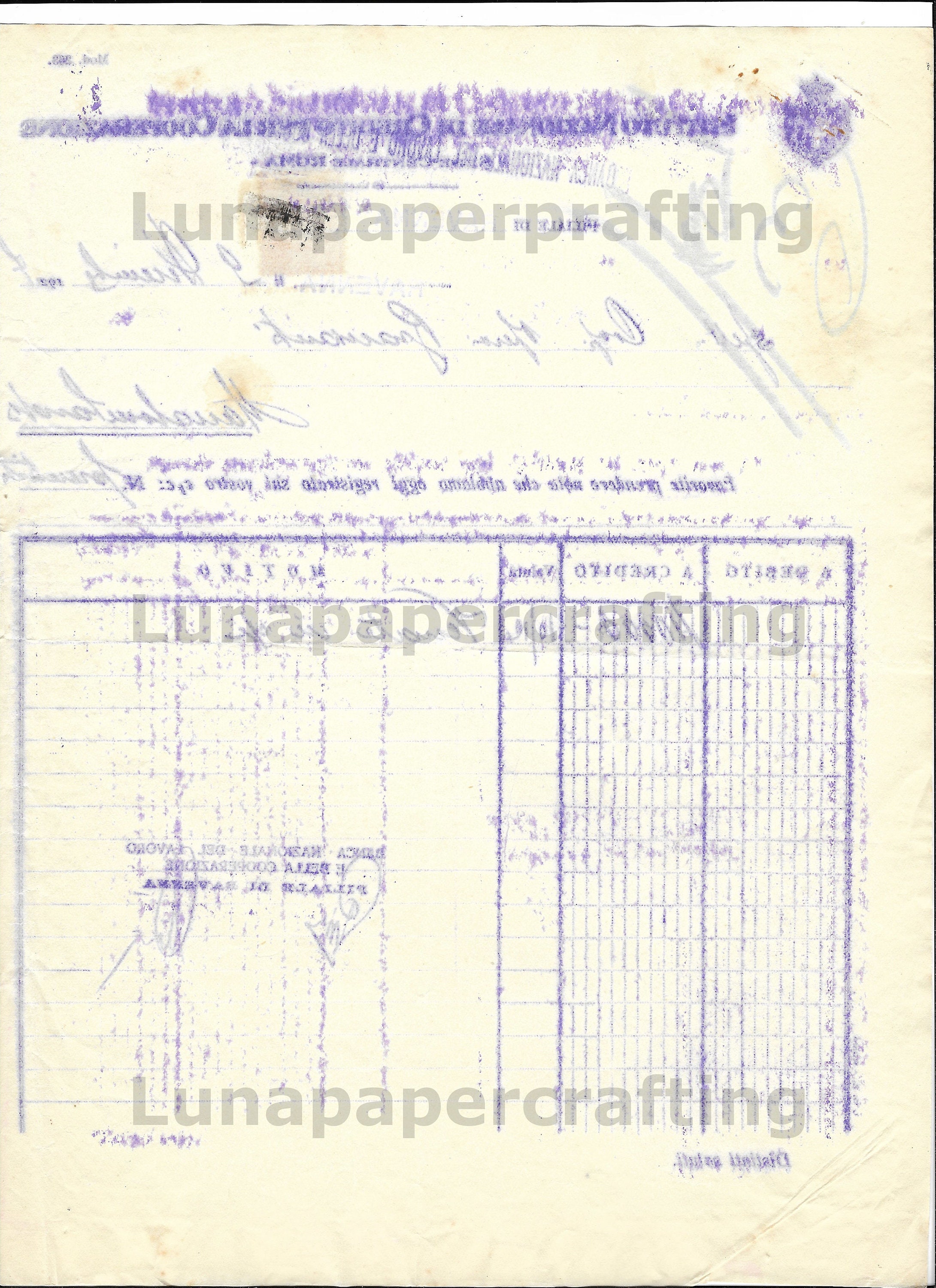 8 Vintage Italian Invoices Fronts and Backs. Digital Ephemera Set 1 ...
