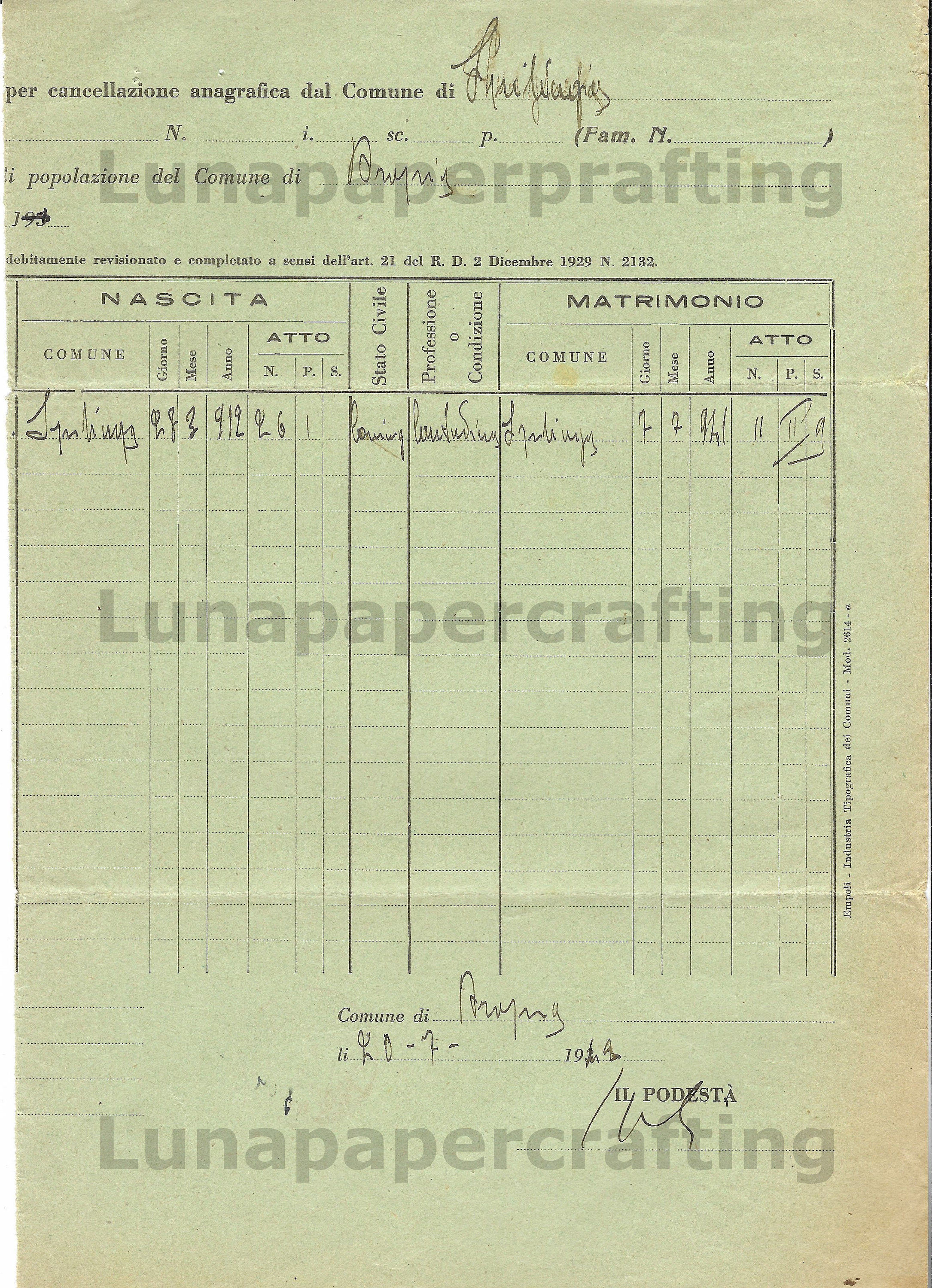 8 Vintage Italian Invoices Fronts and Backs. Digital Ephemera Set 1 ...