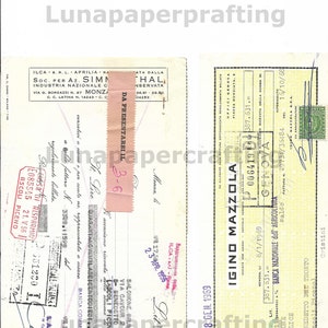 8 Vintage Italian Receipts Fronts and Backs. Junk Journals ...