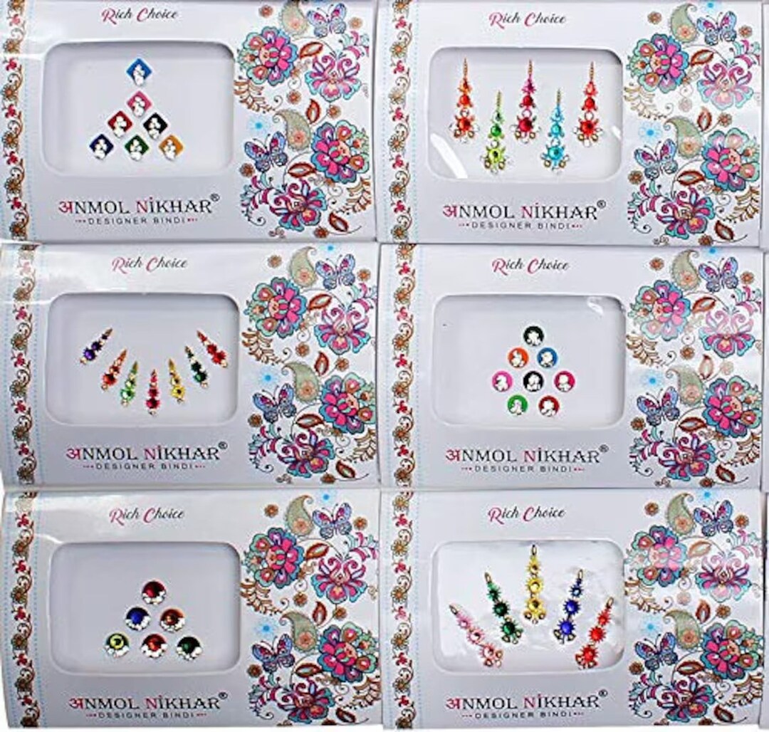 Pack of 25 Assorted Bindi Multiple Sizes Multiple Designs - Etsy
