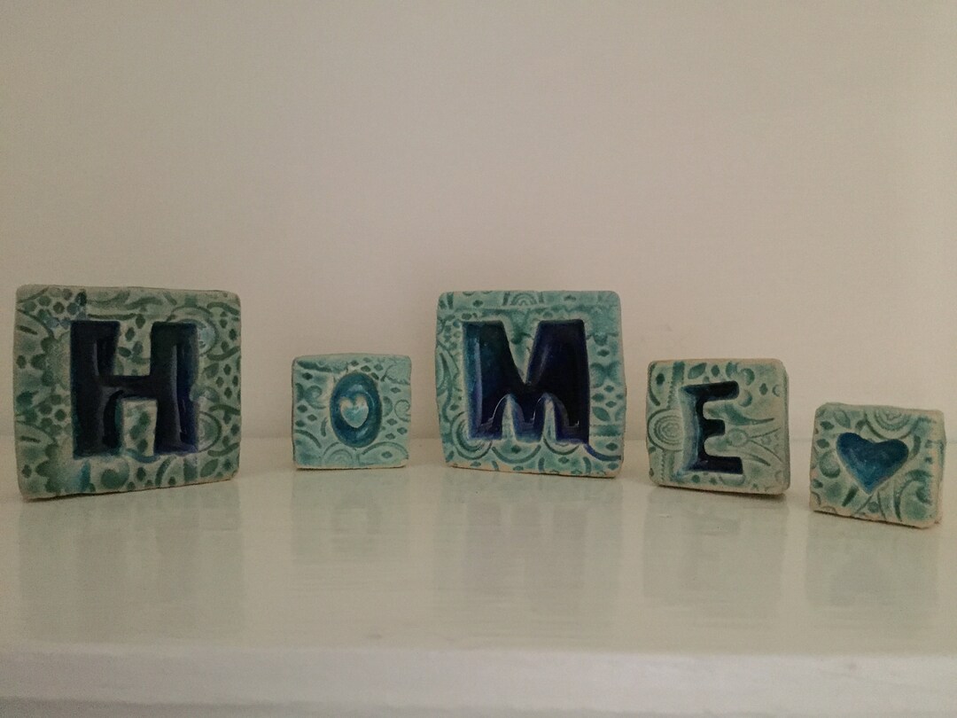 Cornish Turquoise Ceramic Home Blocks Handmade - Etsy