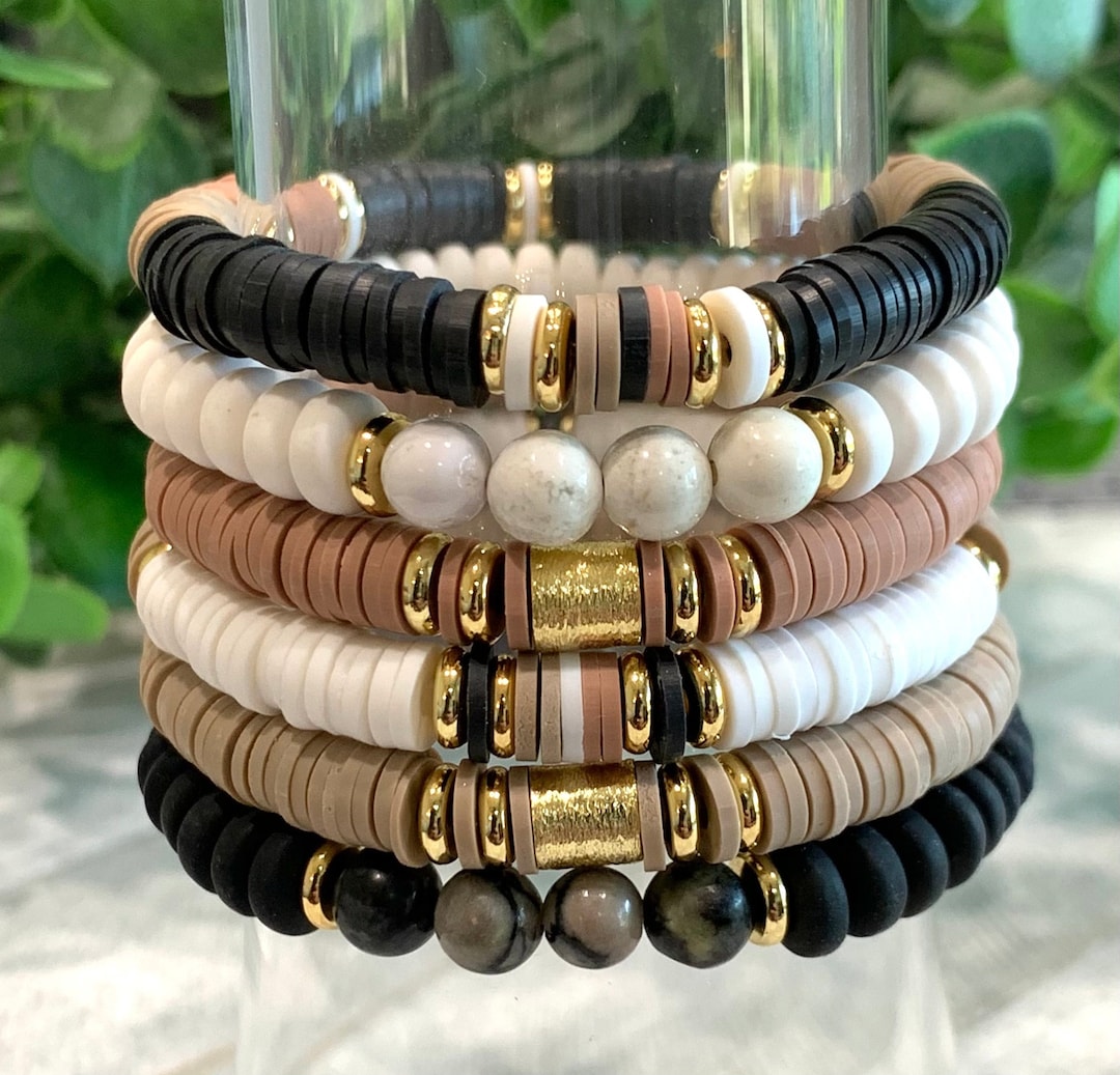 Beaded Bracelets, Name Bracelet, Heishi Beaded Bracelet, Custom Bead ...