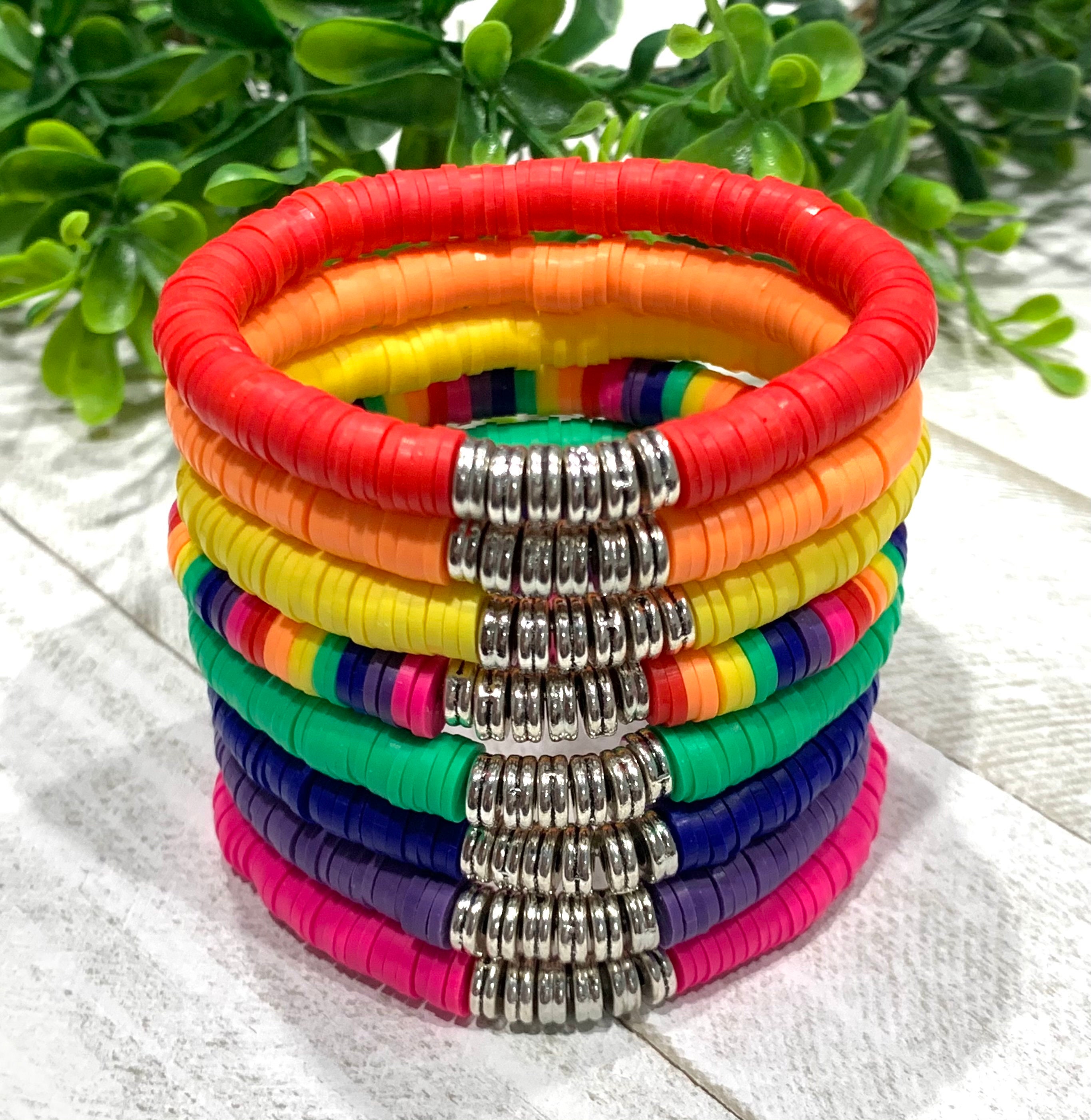 Custom Pride Bracelets Rainbow Bead Bracelet Heishi Bracelet | Etsy