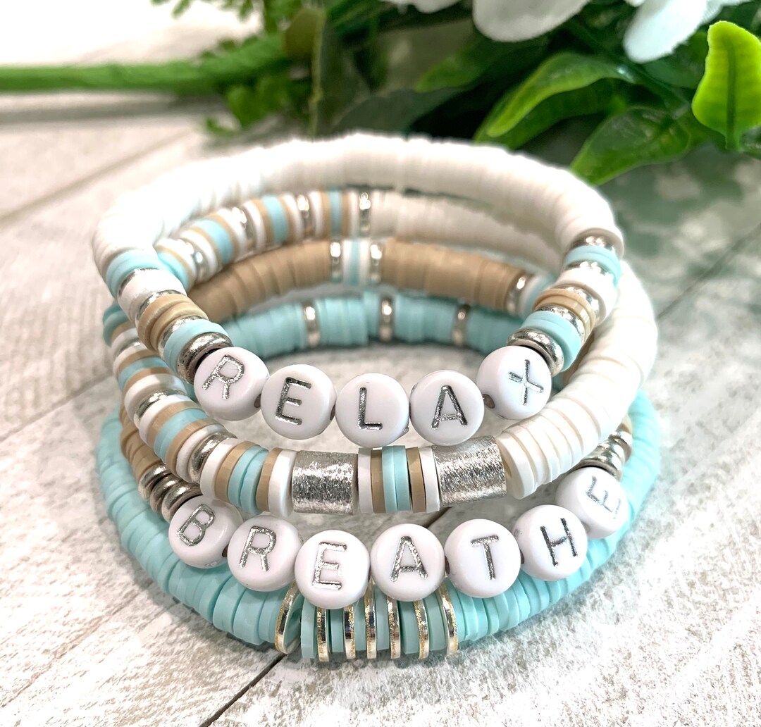 Name Bracelet, Heishi Bracelet Women, Word Bead Bracelet, Summer Accessories, Beaded Bracelets ...
