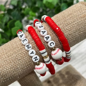Name Bracelet, Beaded Bracelets, Personalized Jewelry, Sports Name Bracelet, Sports Mom Gift ...