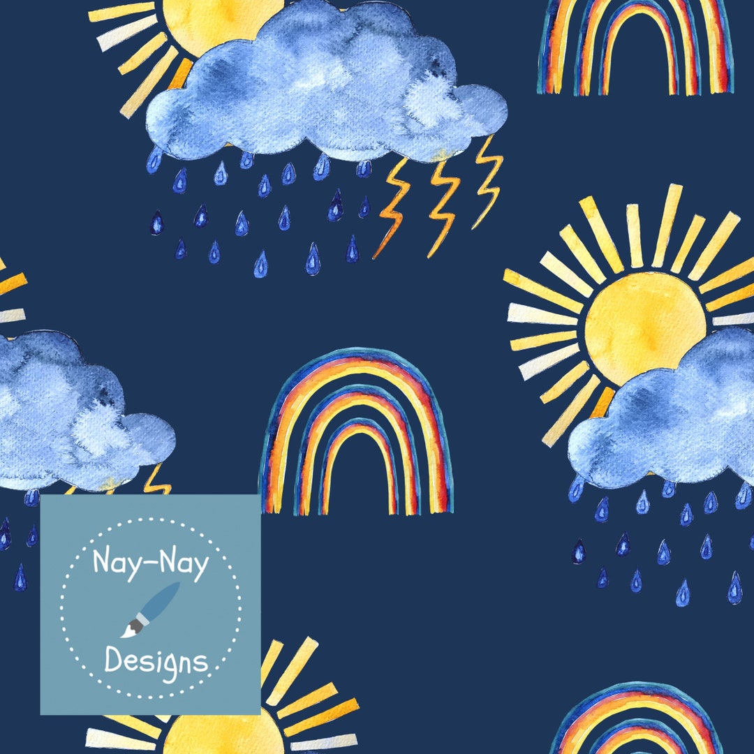 Weather Seamless Fabric Design - Etsy