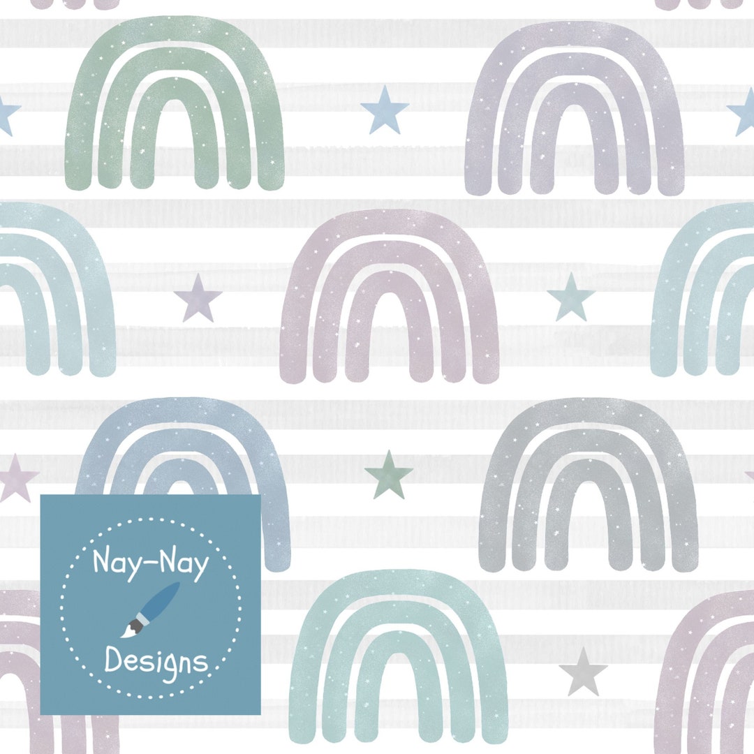 Seamless Fabric Design Rainbows - Etsy