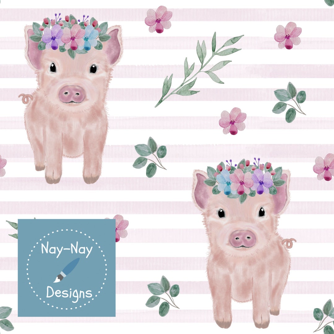Seamless Fabric Design Pigs - Etsy