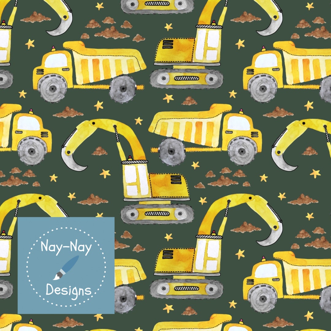 Seamless Fabric Design Diggers - Etsy