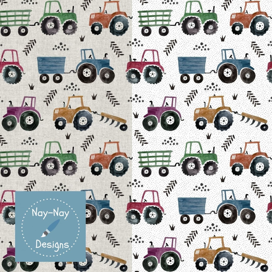Seamless Fabric Design Tractors - Etsy