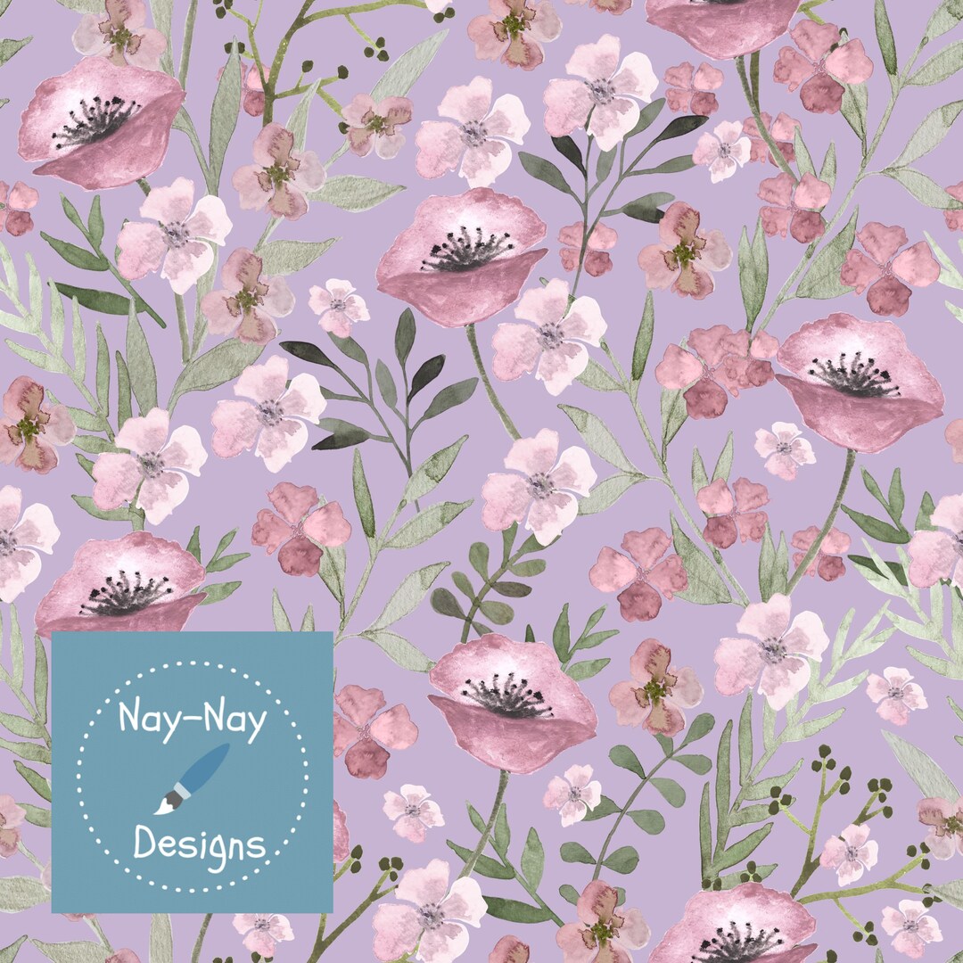 Pink Flower Poppy Seamless Design - Etsy