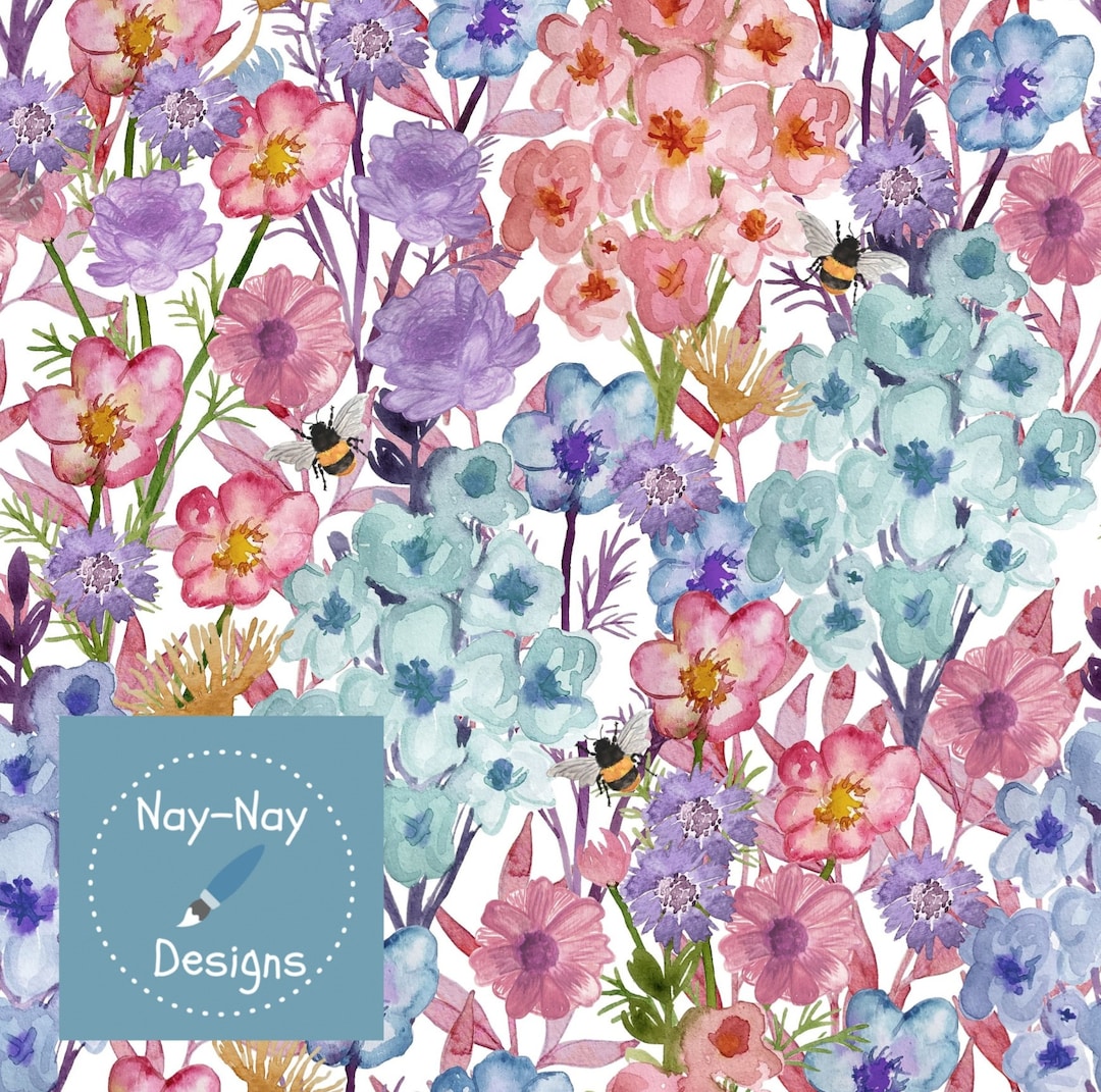 Floral Wild Flowers Seamless Design - Etsy