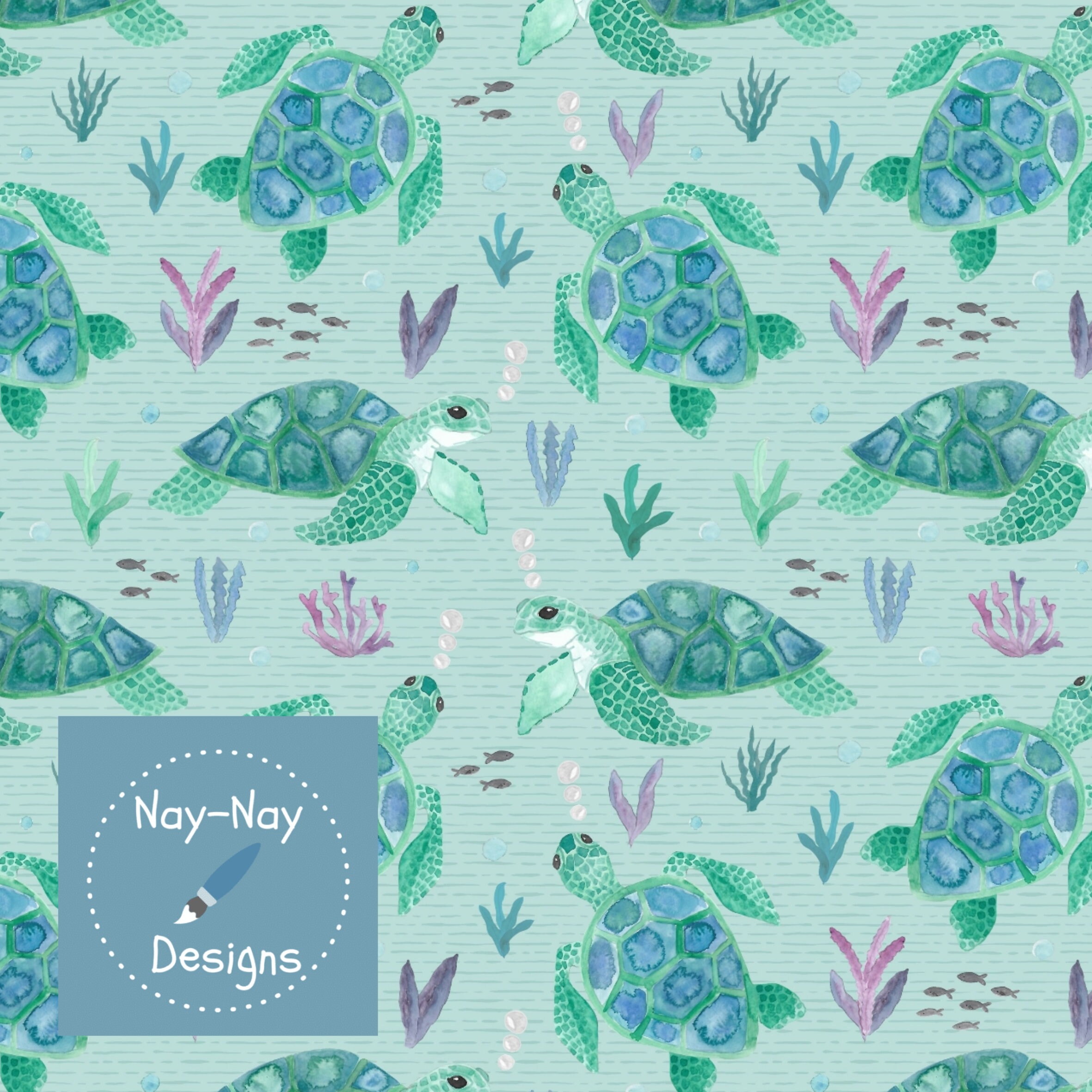 Seamless Fabric Design Turtles - Etsy