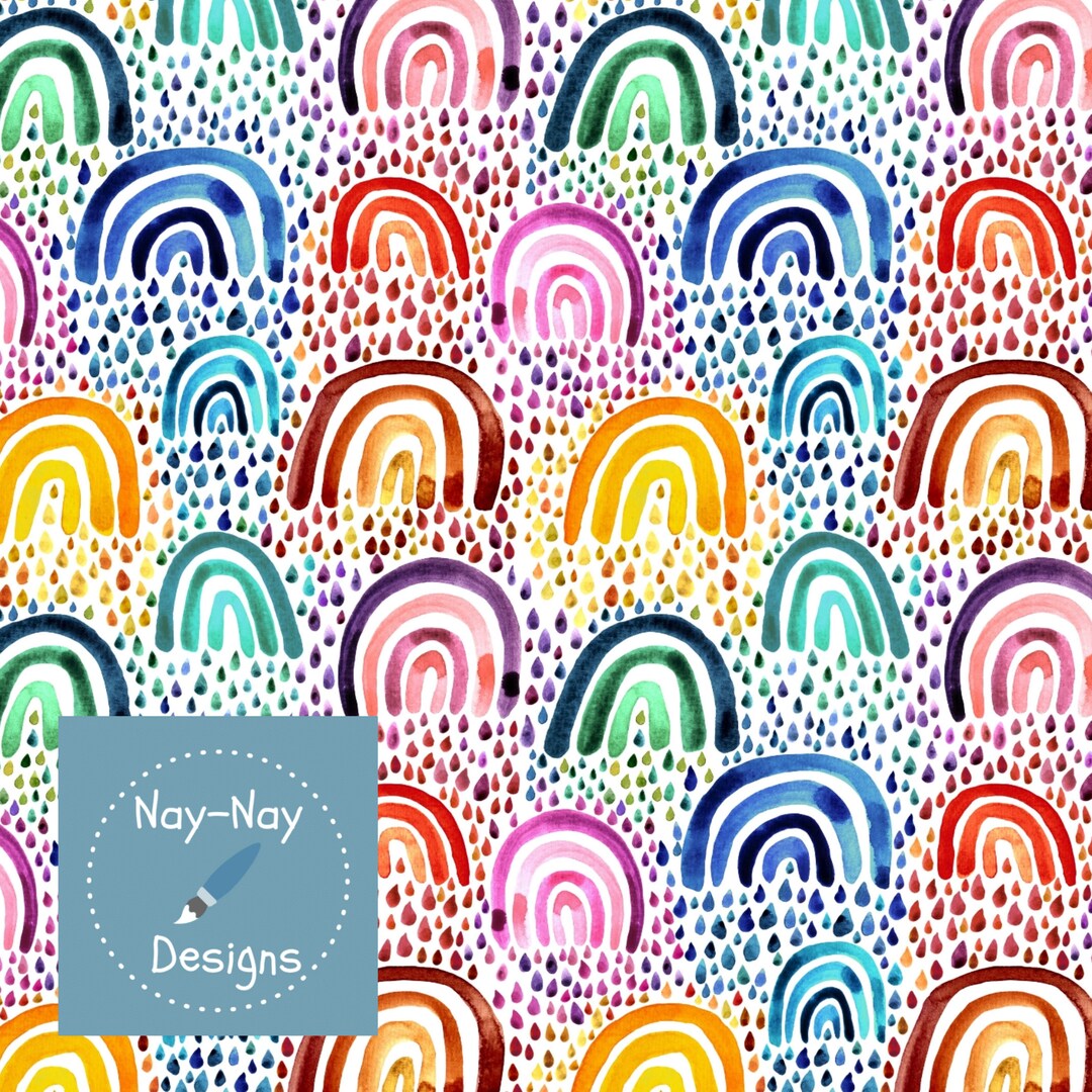 Seamless Fabric Design Rainbows - Etsy