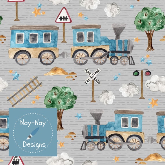 Seamless Fabric Design Trains - Etsy