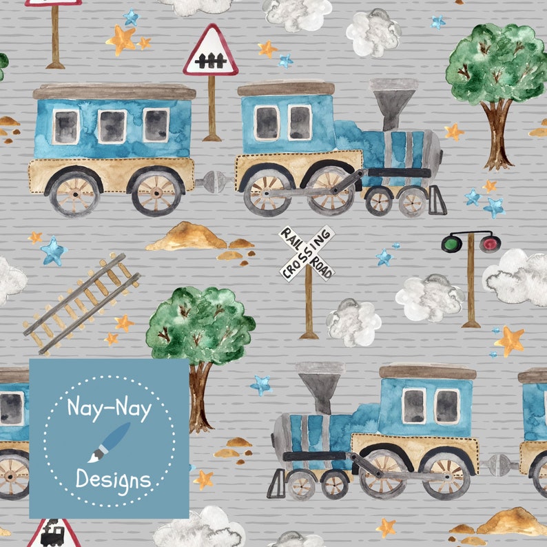 Seamless Fabric Design Trains - Etsy