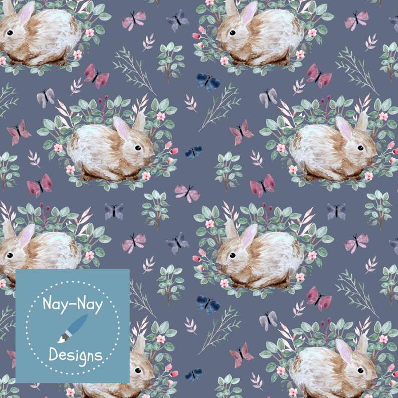 Seamless Fabric Design Bunny Rabbits - Etsy