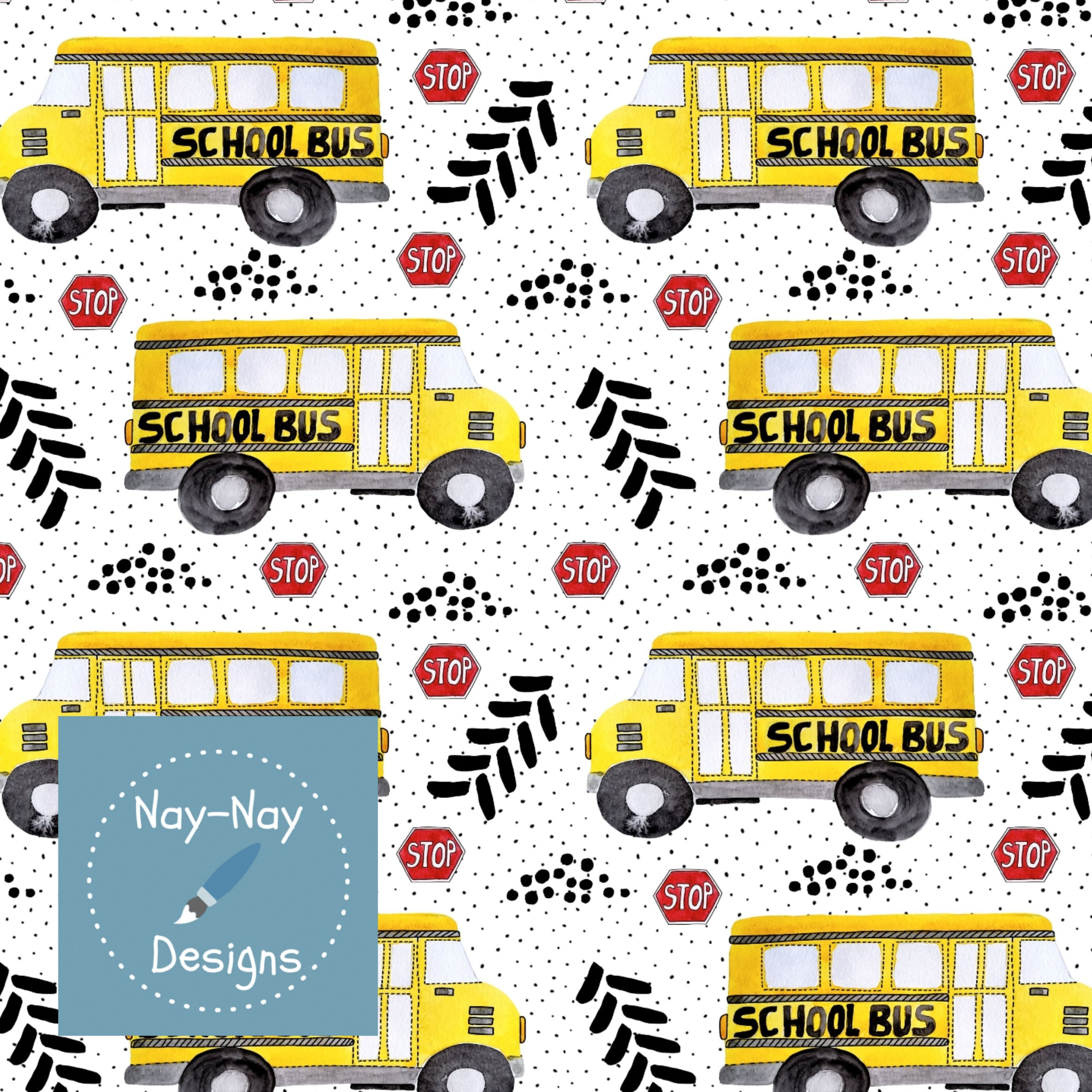 School Bus Seamless Fabric Design - Etsy