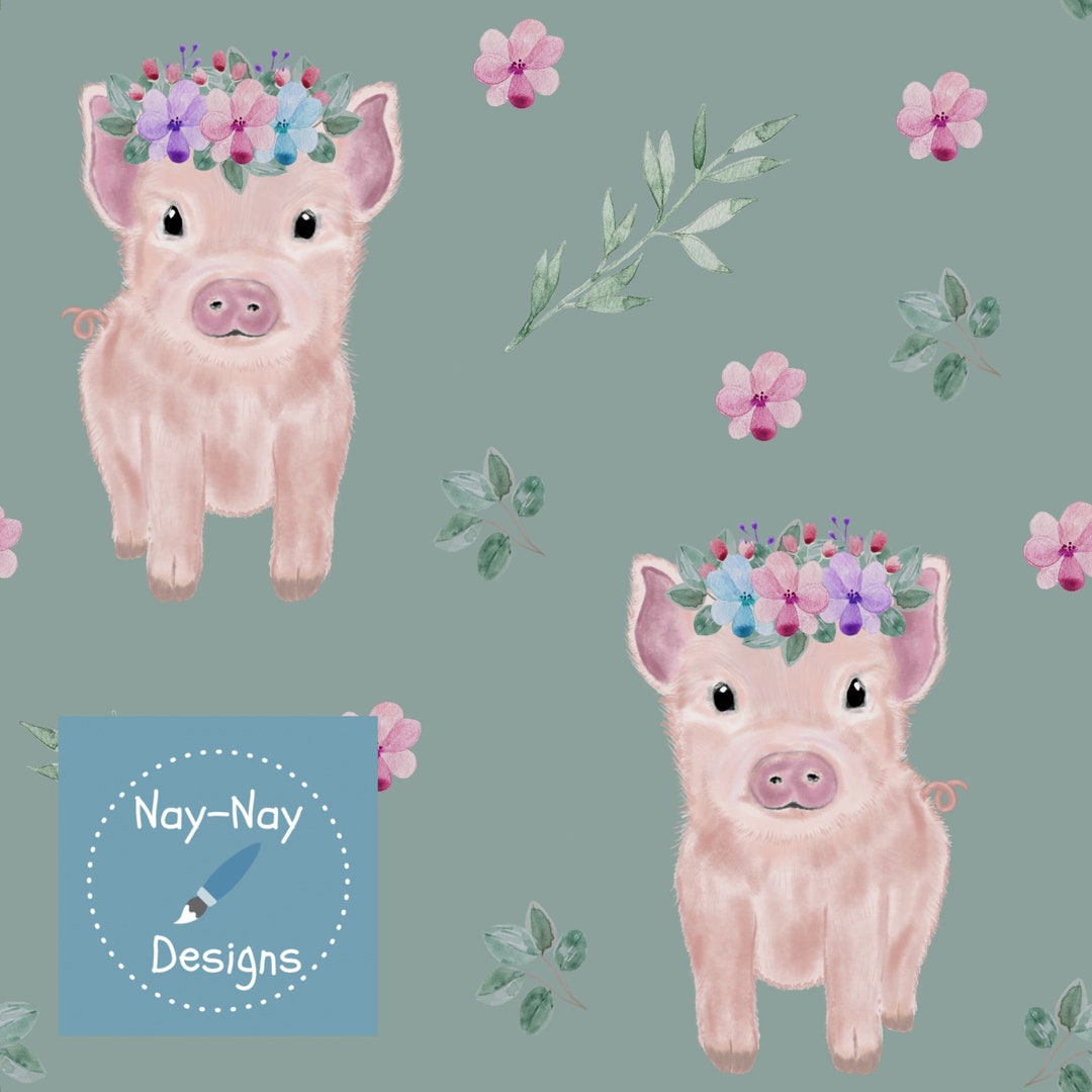 Seamless Fabric Design Pigs - Etsy