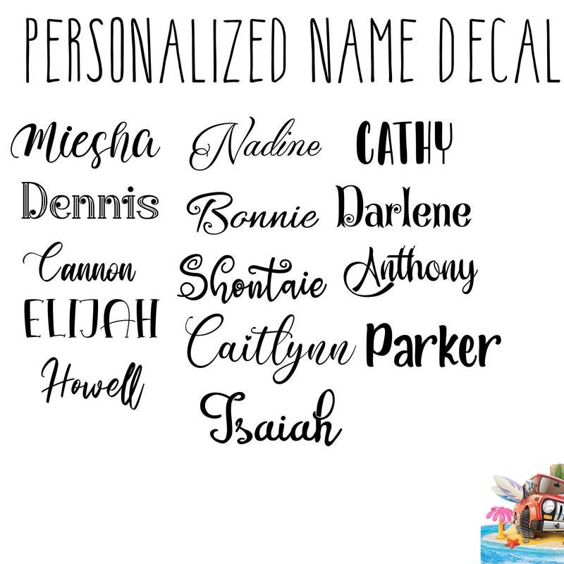 Custom Name Decal - Etsy